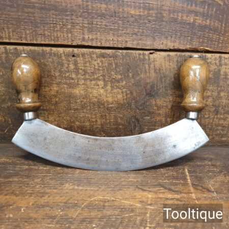 Antique 11” Kitchenalia Chef’s Double Handled Half-Moon Mezzaluna ...