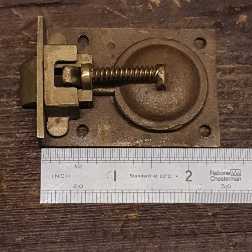 Vintage Rectangular Military Brass Flush Ring Pull Handle | Tooltique