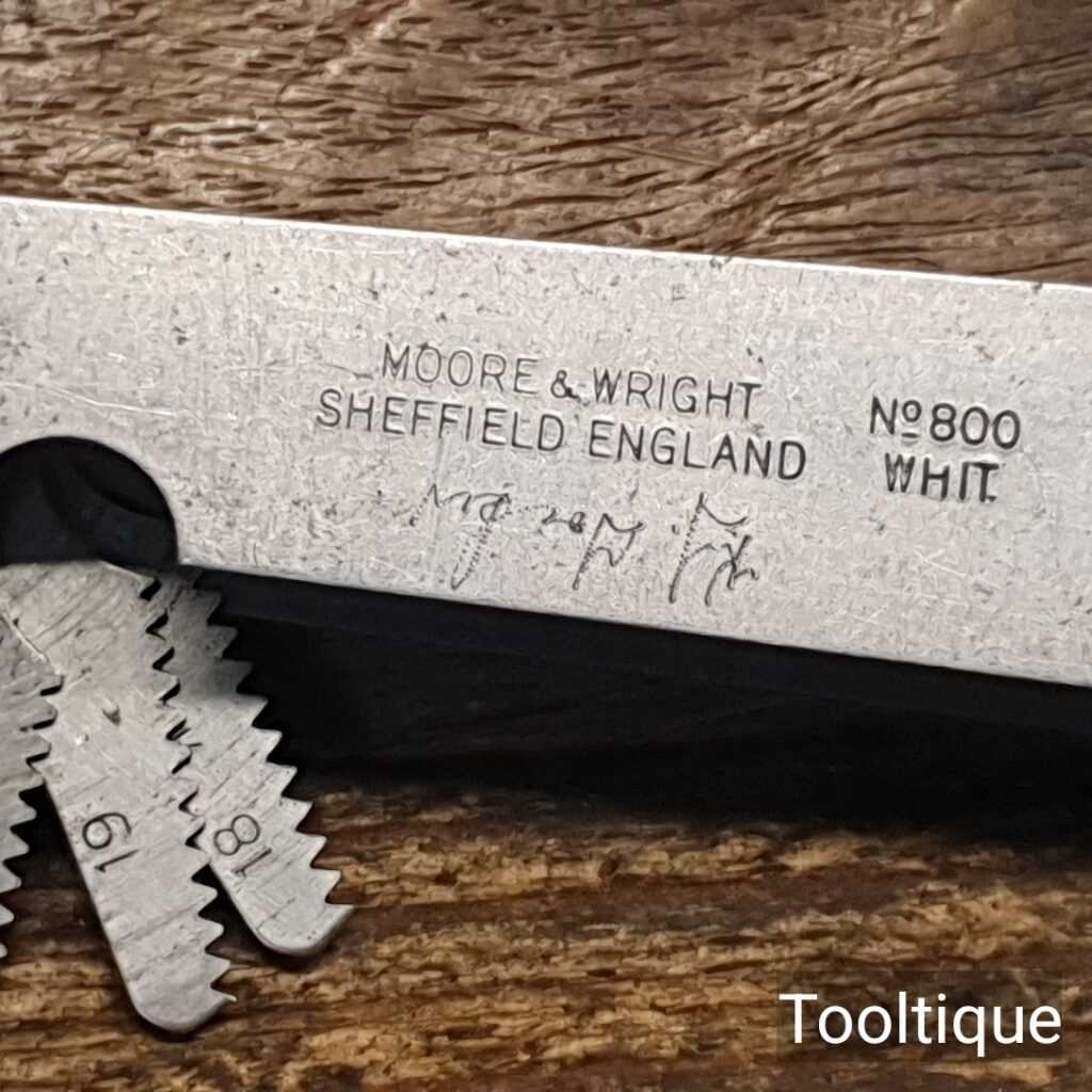 Vintage Moore & Wright No: 800 Whitworth Thread Gauge – Good Condition ...