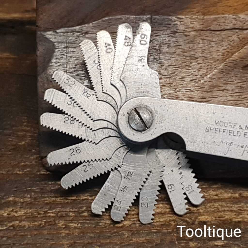 Vintage Moore & Wright No: 800 Whitworth Thread Gauge – Good Condition ...