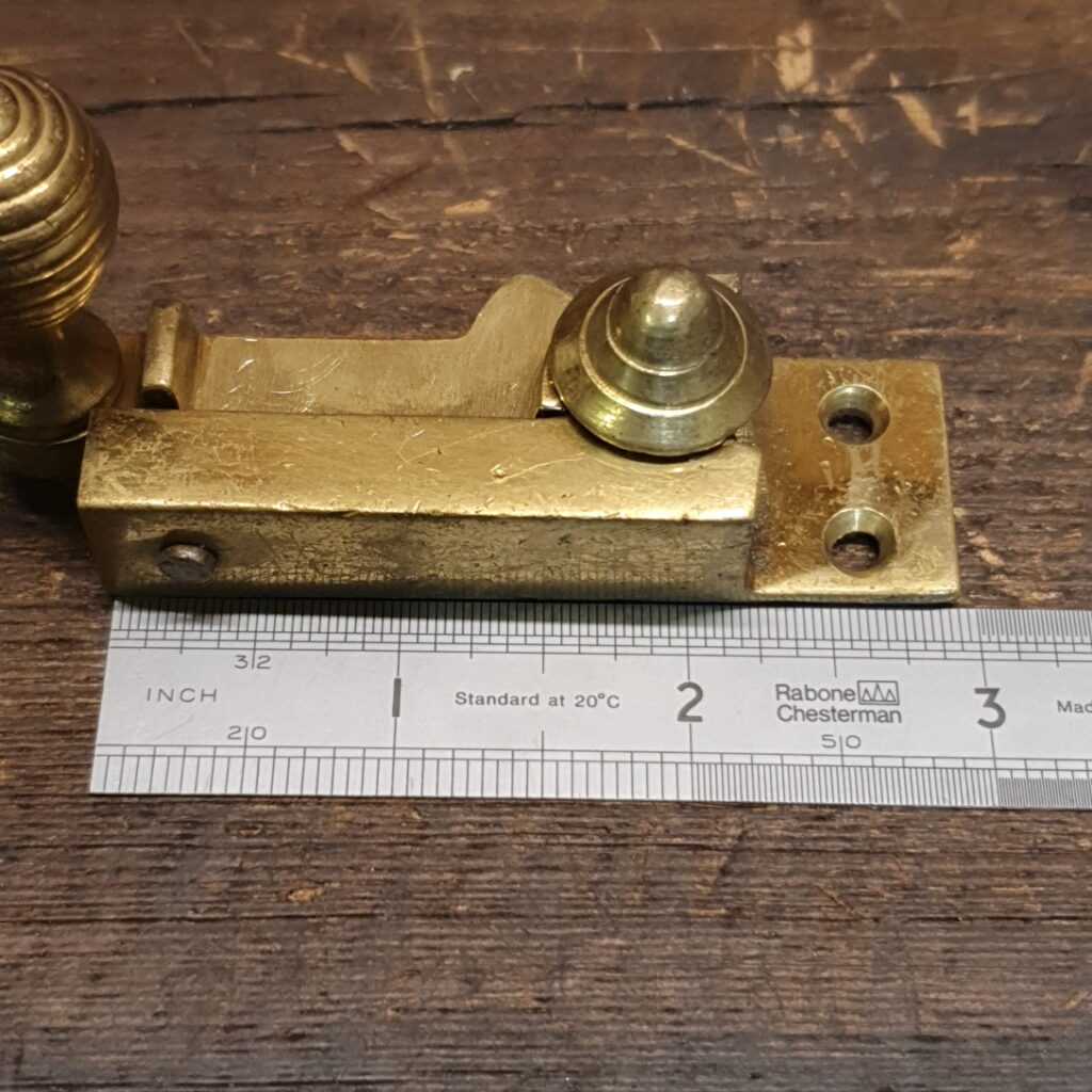 Vintage Solid Brass Reeded Beehive Sash Window Fastener | Tooltique