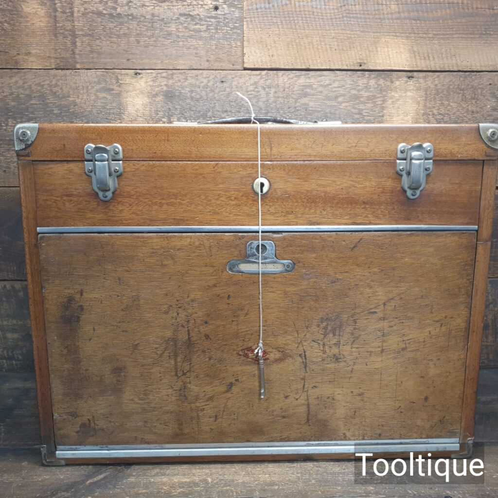Vintage Neslein Engineers Machinist Wooden Tool Chest with Key – Good ...