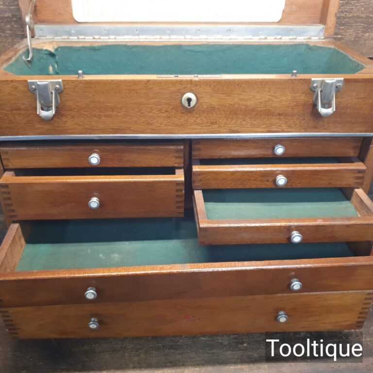 Vintage Neslein Engineers Machinist Wooden Tool Chest with Key – Good ...