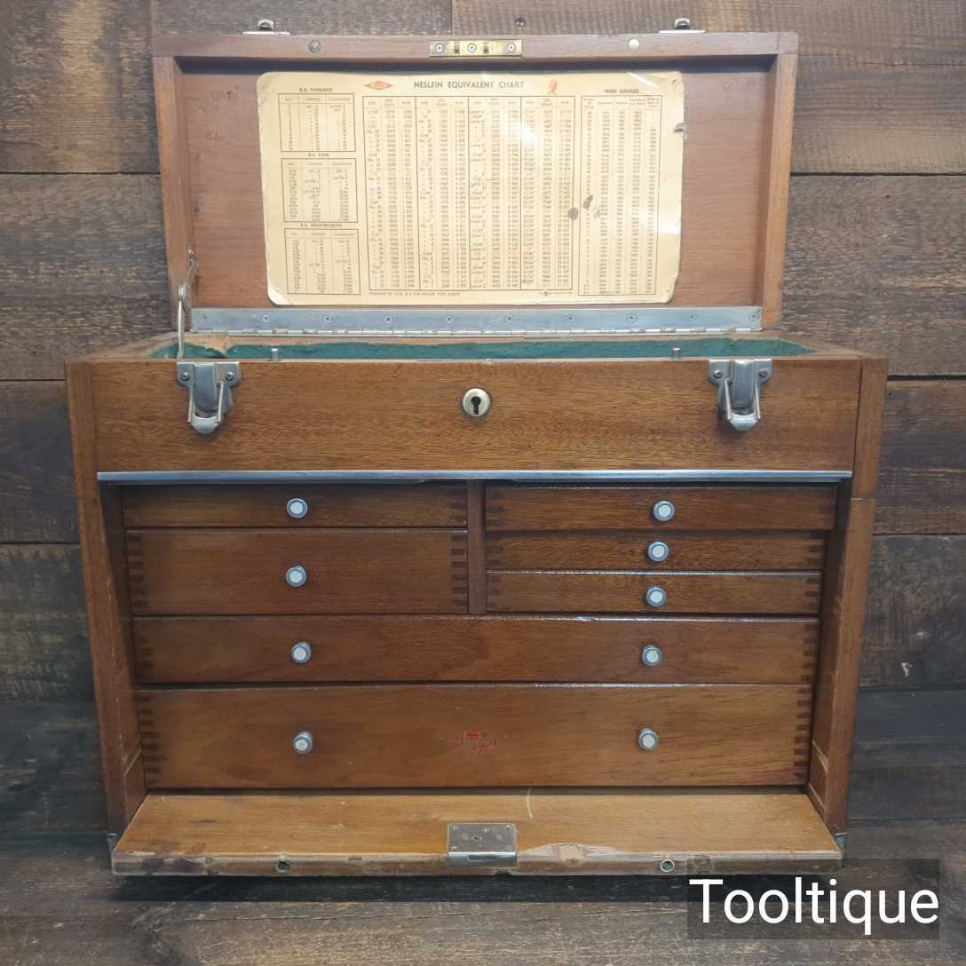 Vintage Neslein Engineers Machinist Wooden Tool Chest with Key – Good ...