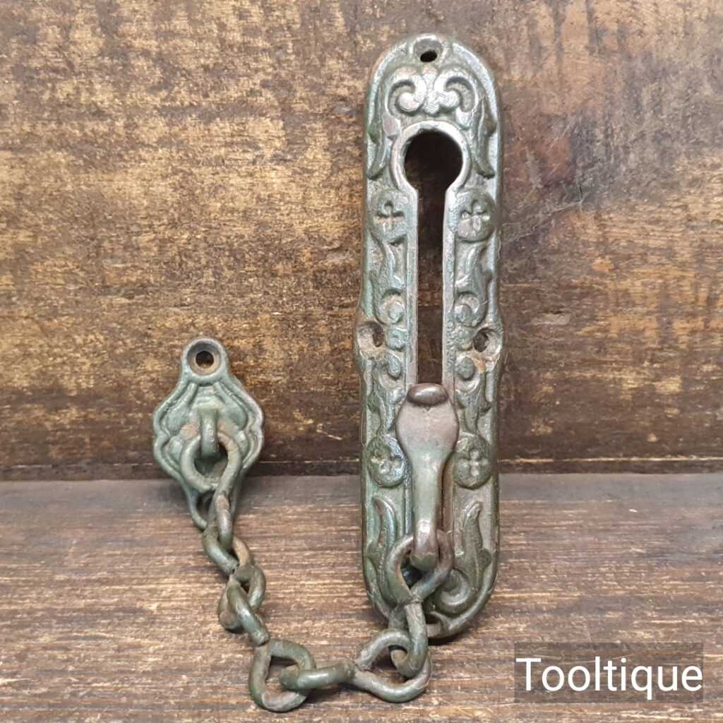 Rare Antique Victorian Front Door Chain Lock With Original Green Paint ...