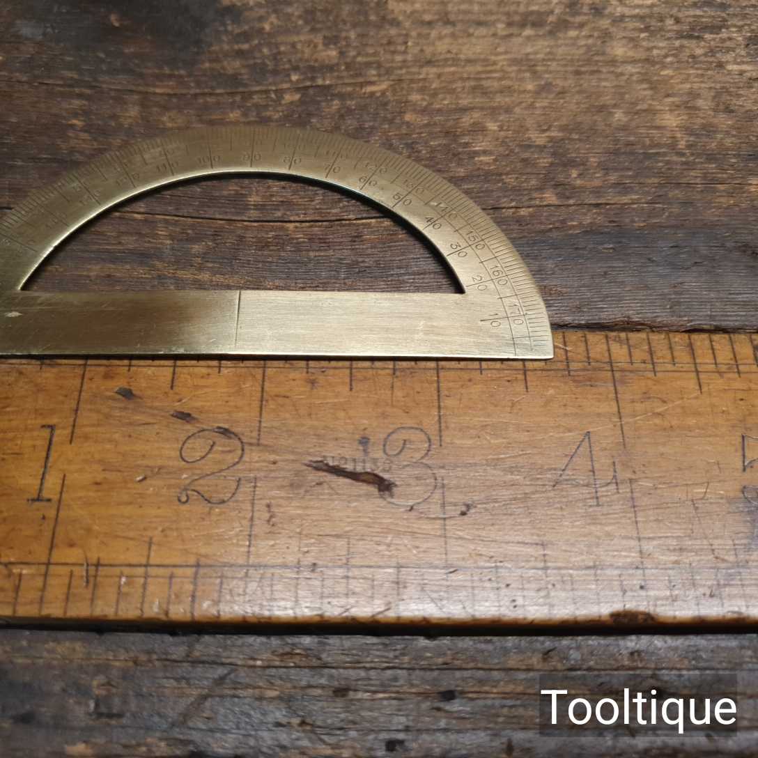 Antique Brass Protractor – Fully Refurbished Ready For Use | Tooltique