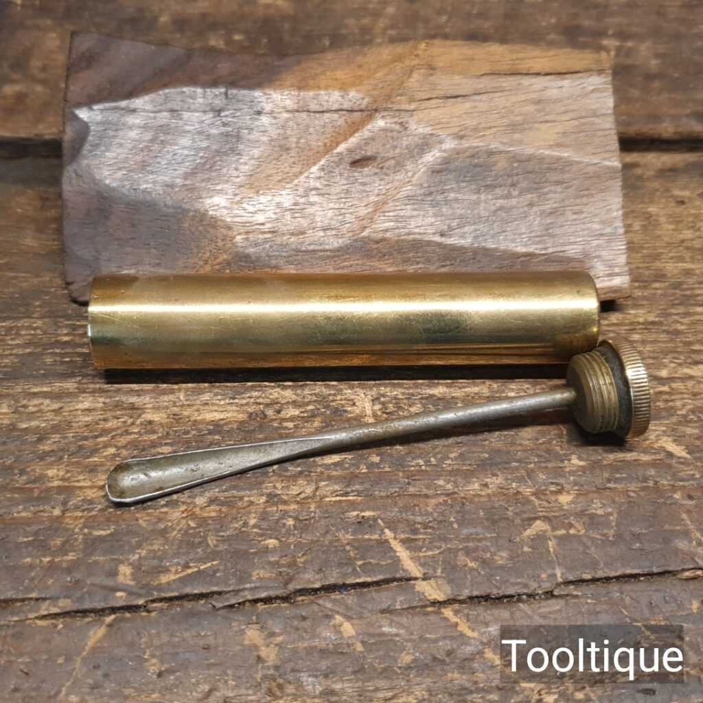 Antique Military WW1 WW2 British Army Brass Rifle Oiler S. H. & S Ltd B ...