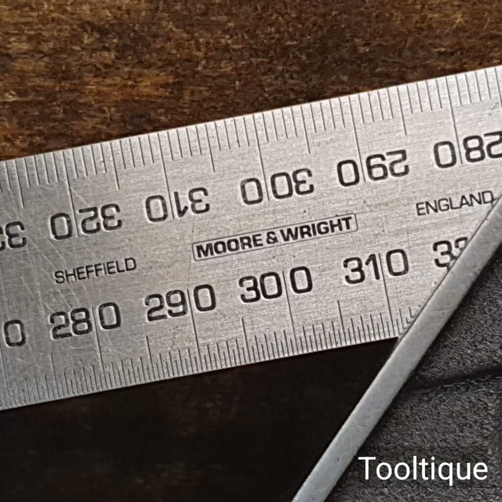 Vintage Engineers Moore & Wright Combination Set Square Extended Ruler ...