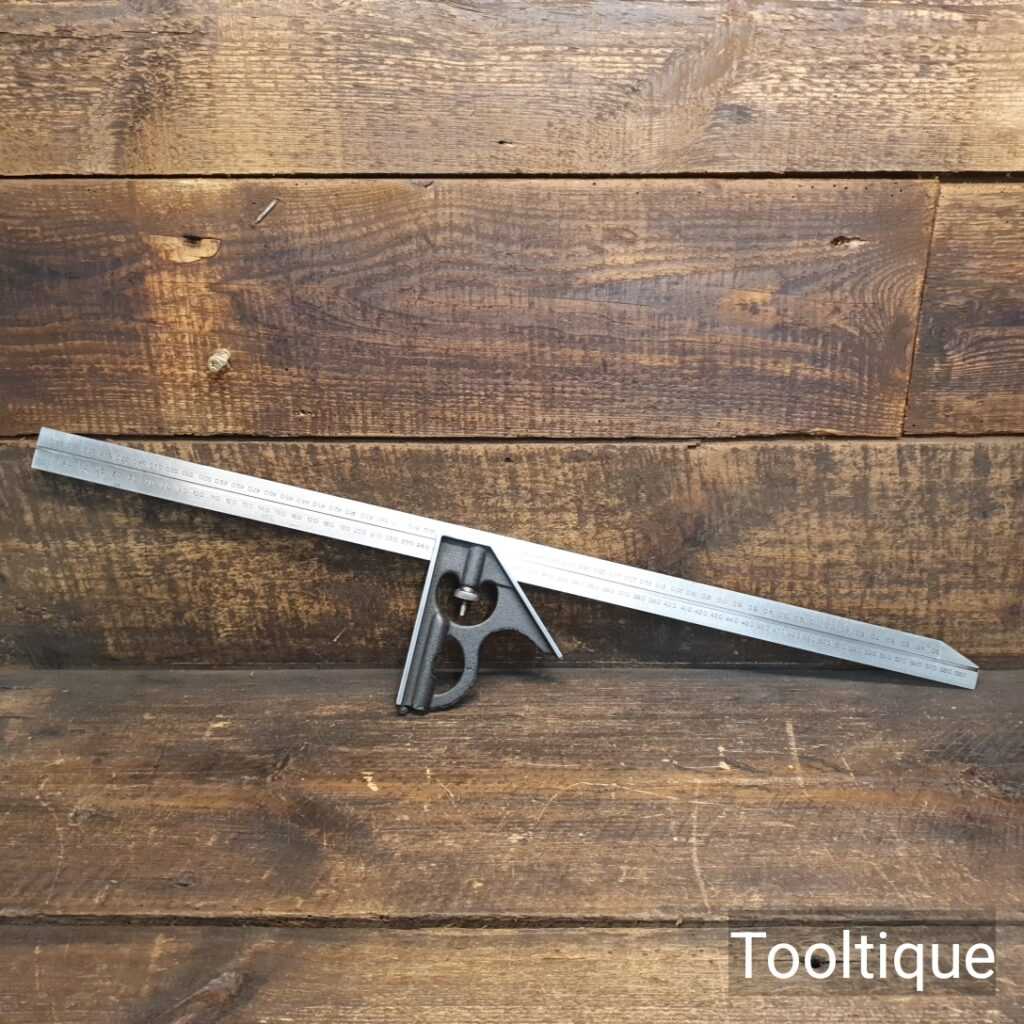 Vintage Engineers Moore & Wright Combination Set Square Extended Ruler ...
