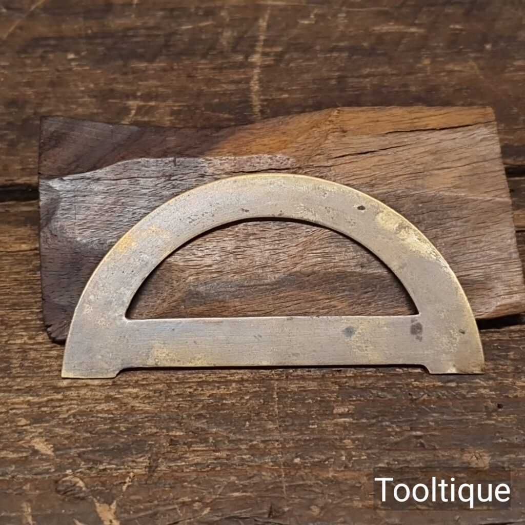 Vintage Brass 180-Degree Protractor – Good Condition | Tooltique