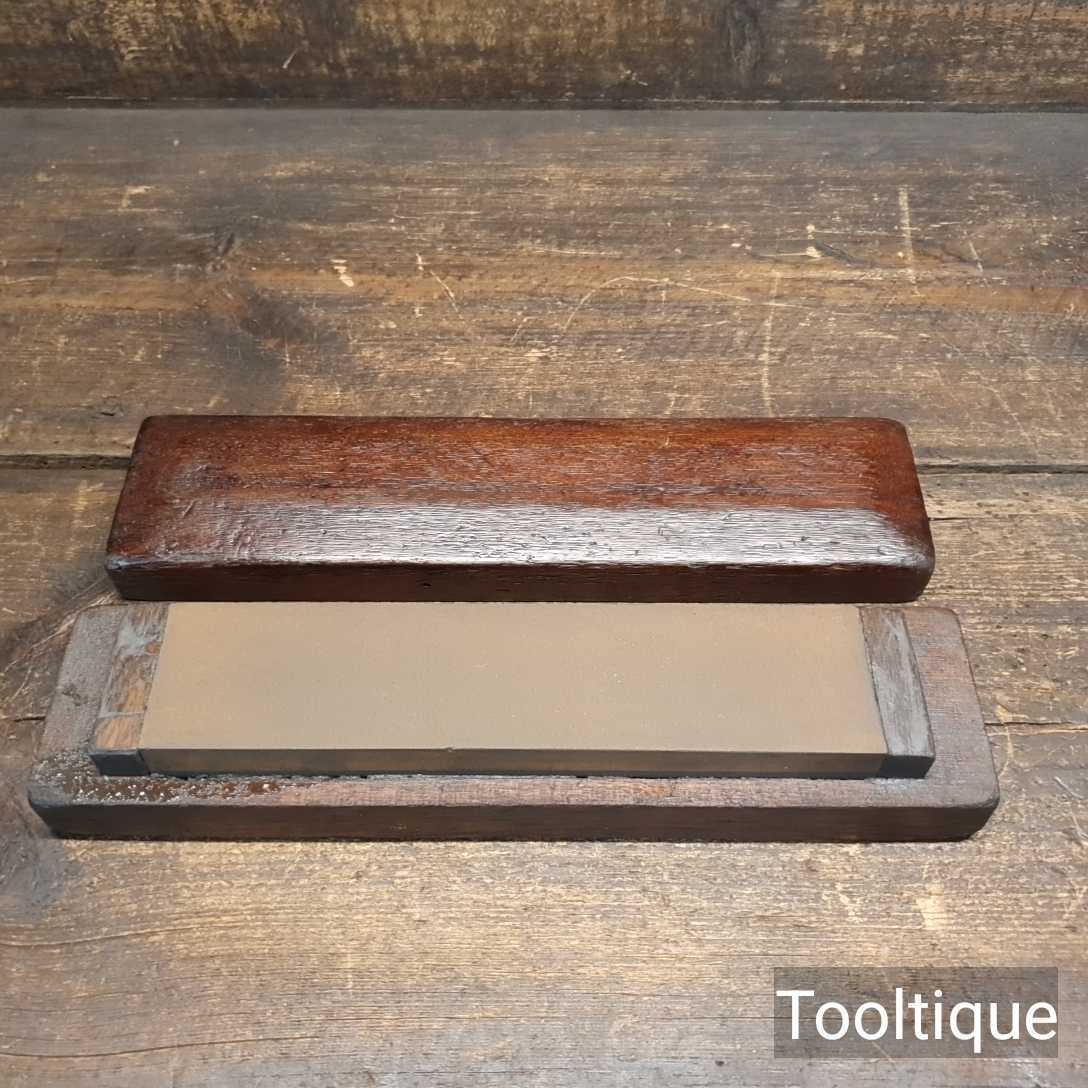 Vintage Combination India Sharpening Oil Stone in Mahogany Box | Tooltique