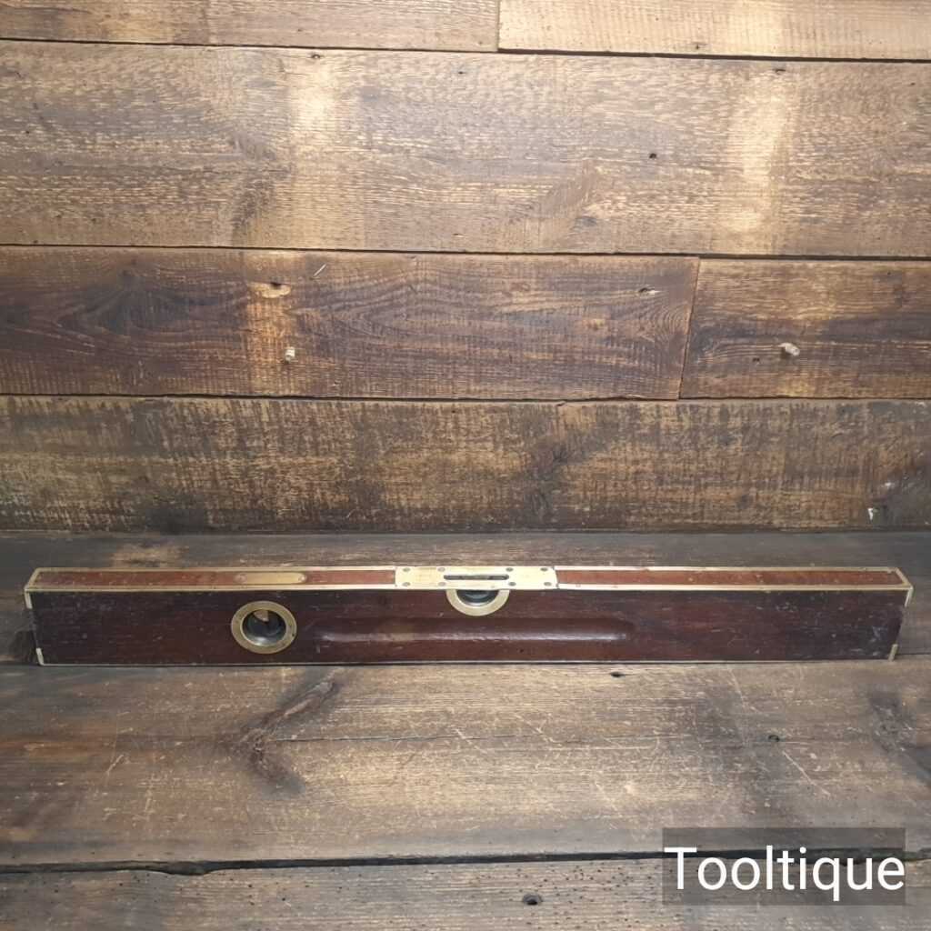 Antique 30” Stanley Rule & Level Co No:21 Mahogany Brass Adjustable ...