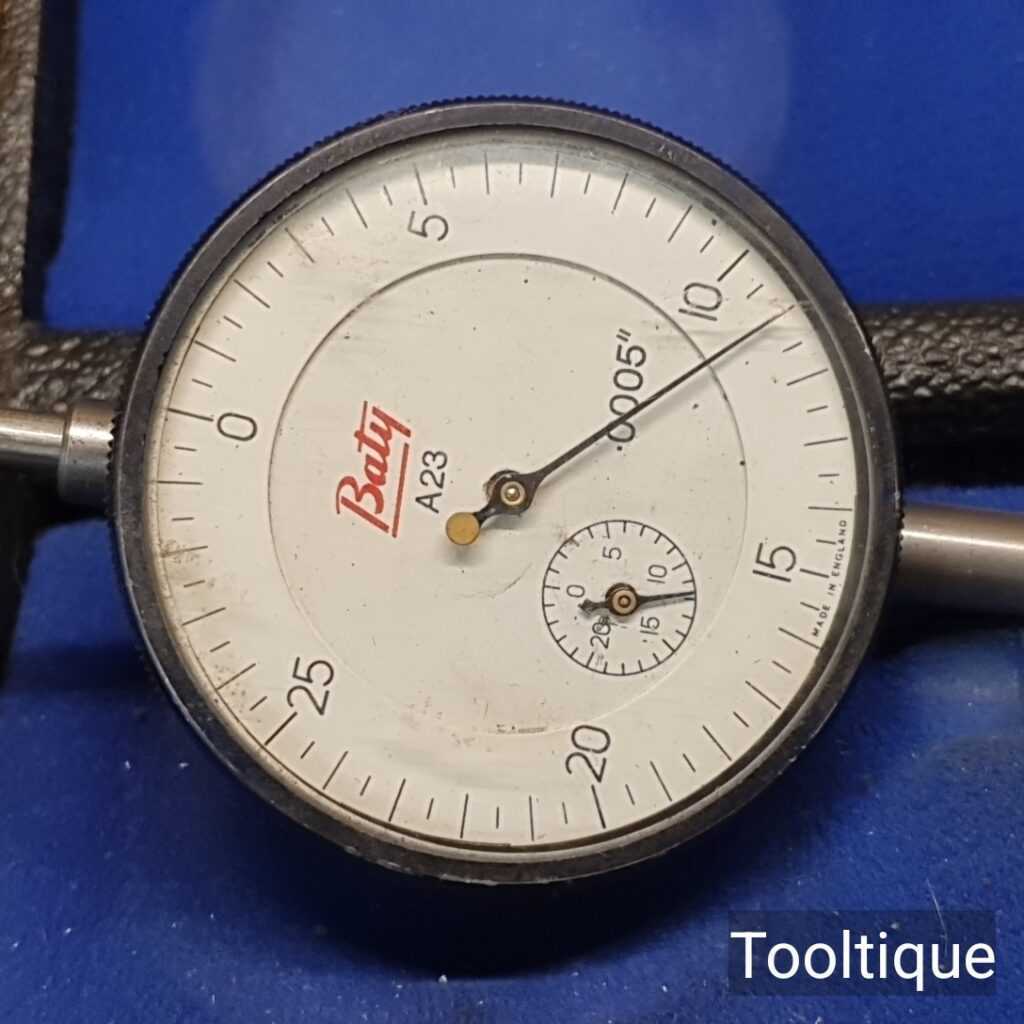 Vintage Boxed Baty A23 Imperial Dial Gauge Engineering Measuring Tool ...
