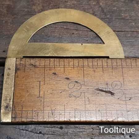 Vintage 3” 180-Degree Brass Protractor in Good Condition | Tooltique