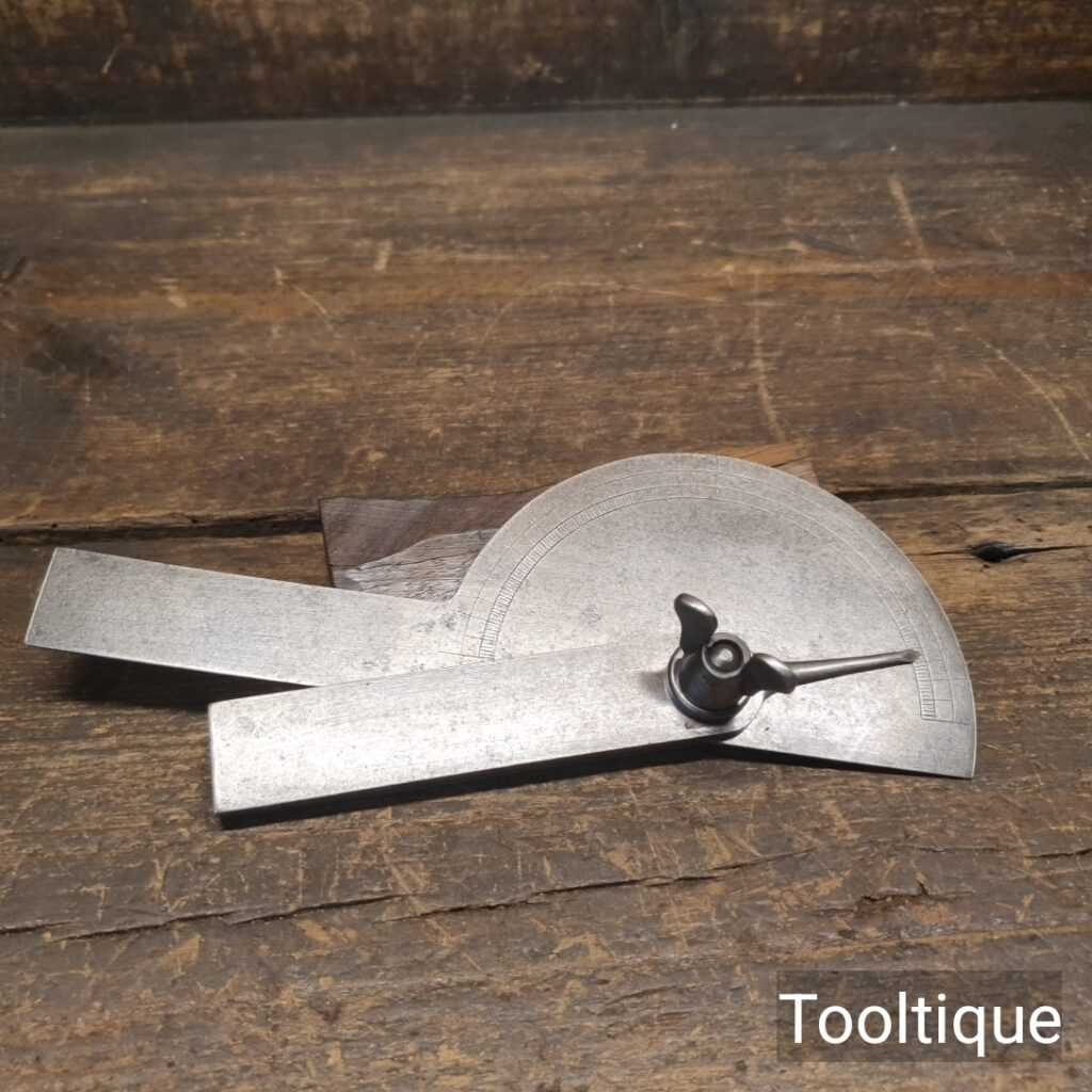 Vintage Engineers Steel Protractor Bevel Faint Markings – Refurbished ...