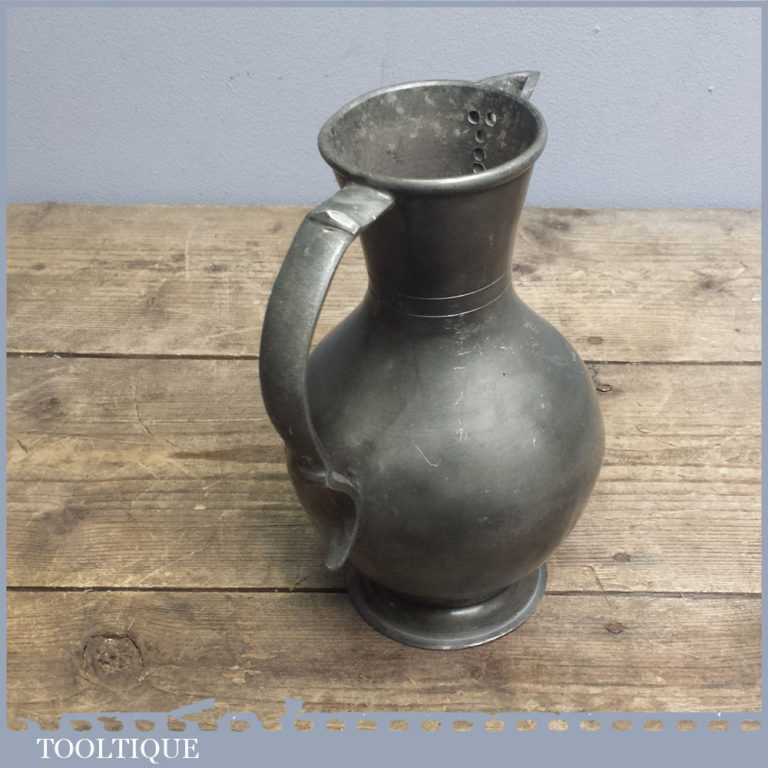 Antique Pewter jug with Touch marks – Old Pouring Vessel-d | Tooltique