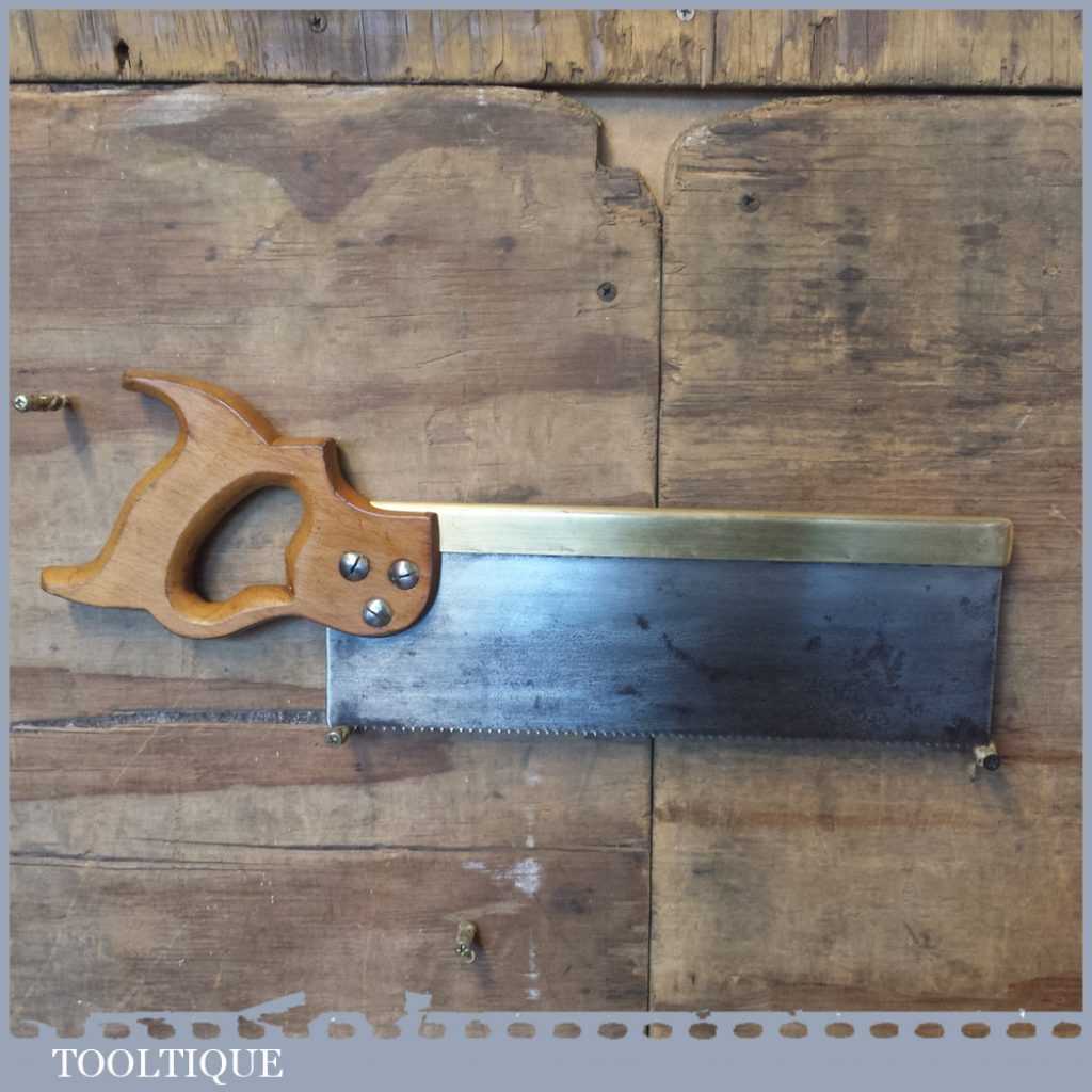 Vintage 12” Superior Warranted Sheffield Brass Back Tenon Saw 11 TPI ...