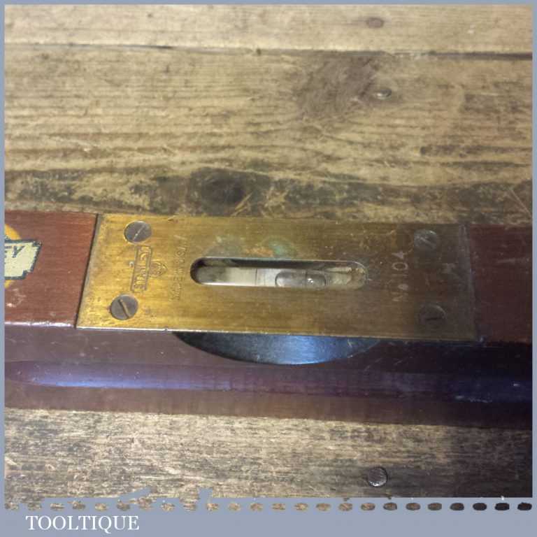Vintage Stanley Sweetheart USA No: 104 18” Mahogany Brass Spirit Level ...