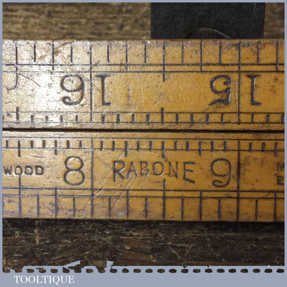 Vintage Rabone No: 1377 Boxwood Brass 24” Folding Ruler – Good ...