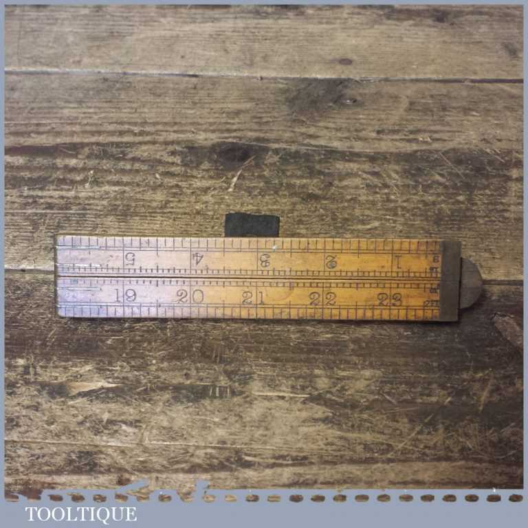 Vintage Rabone No: 1377 Boxwood Brass 24” Folding Ruler – Good ...