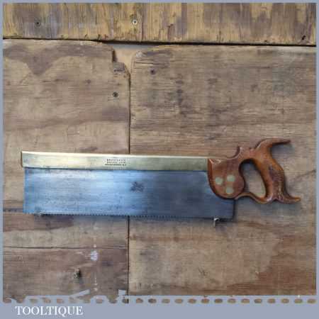 Vintage S Tyzack 14” Brass Back Tenon Saw 10 TPI – Sharpened | Tooltique
