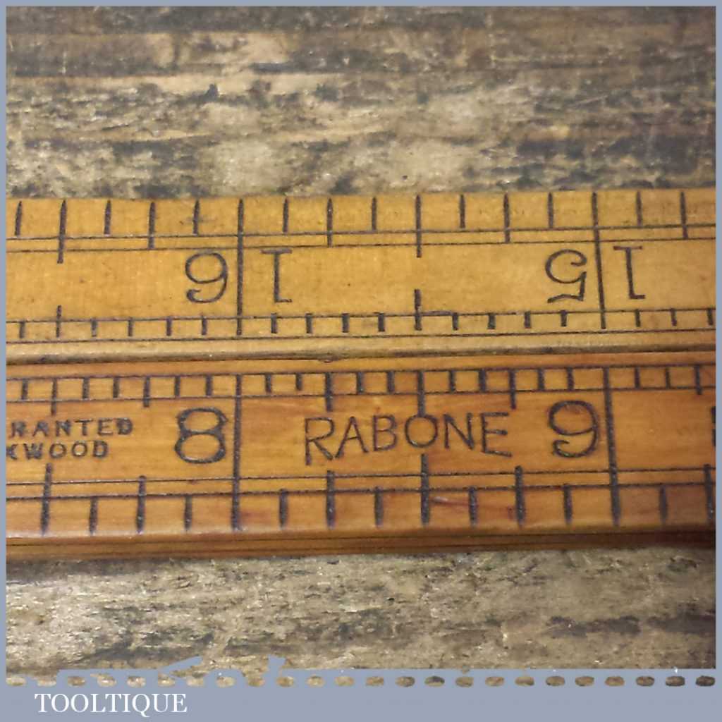 Vintage Rabone No: 1376 Boxwood Brass 24” Folding Ruler – Good ...
