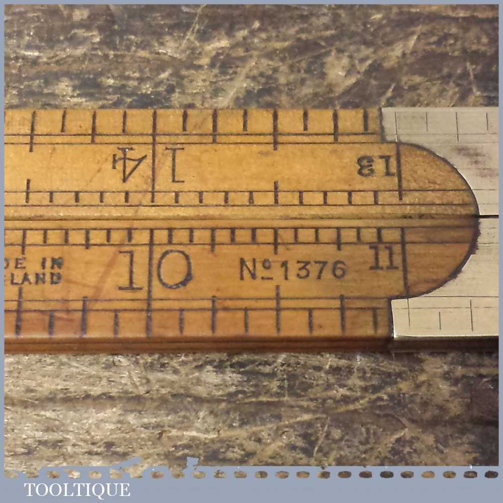 Vintage Rabone No: 1376 Boxwood Brass 24” Folding Ruler – Good ...