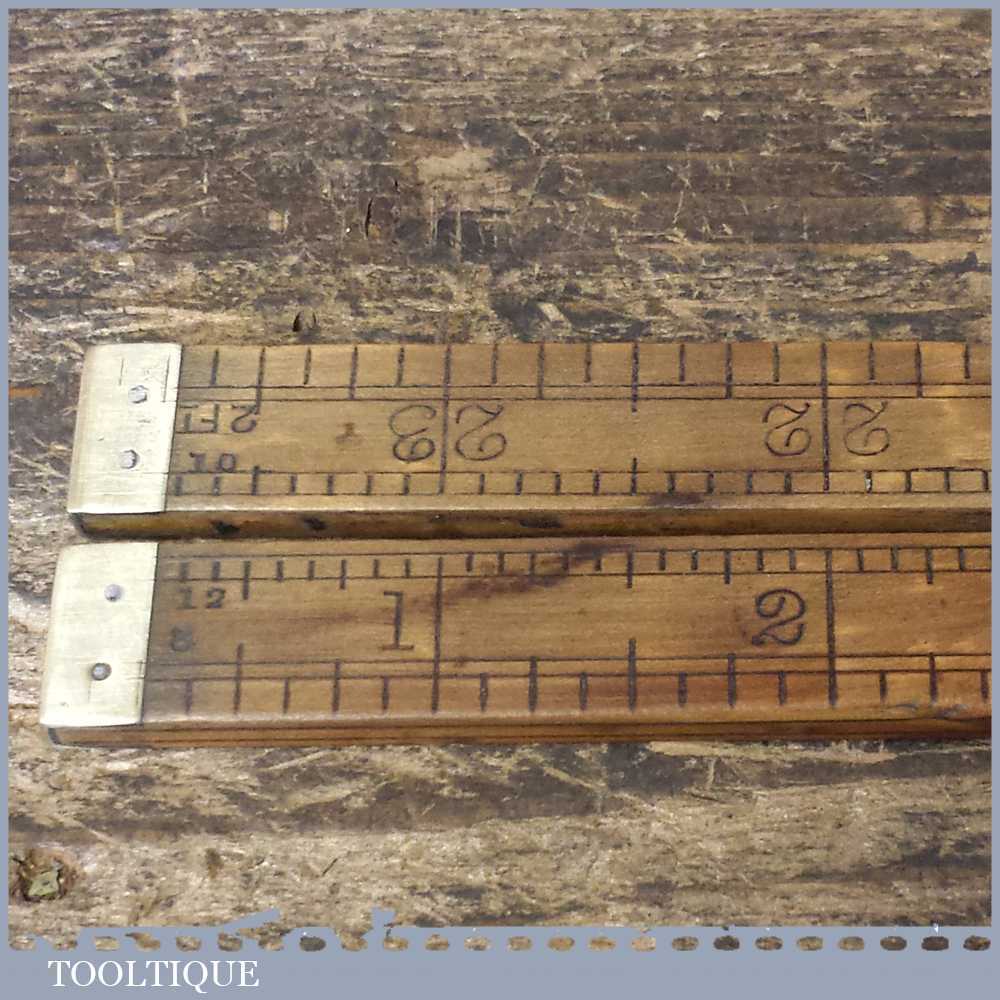 Vintage Rabone No: 1376 Boxwood Brass 24” Folding Ruler – Good ...