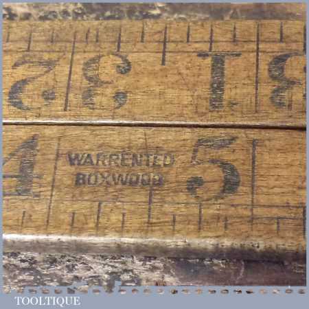 Vintage German Boxwood Brass 36” Folding Ruler – Good Condition | Tooltique