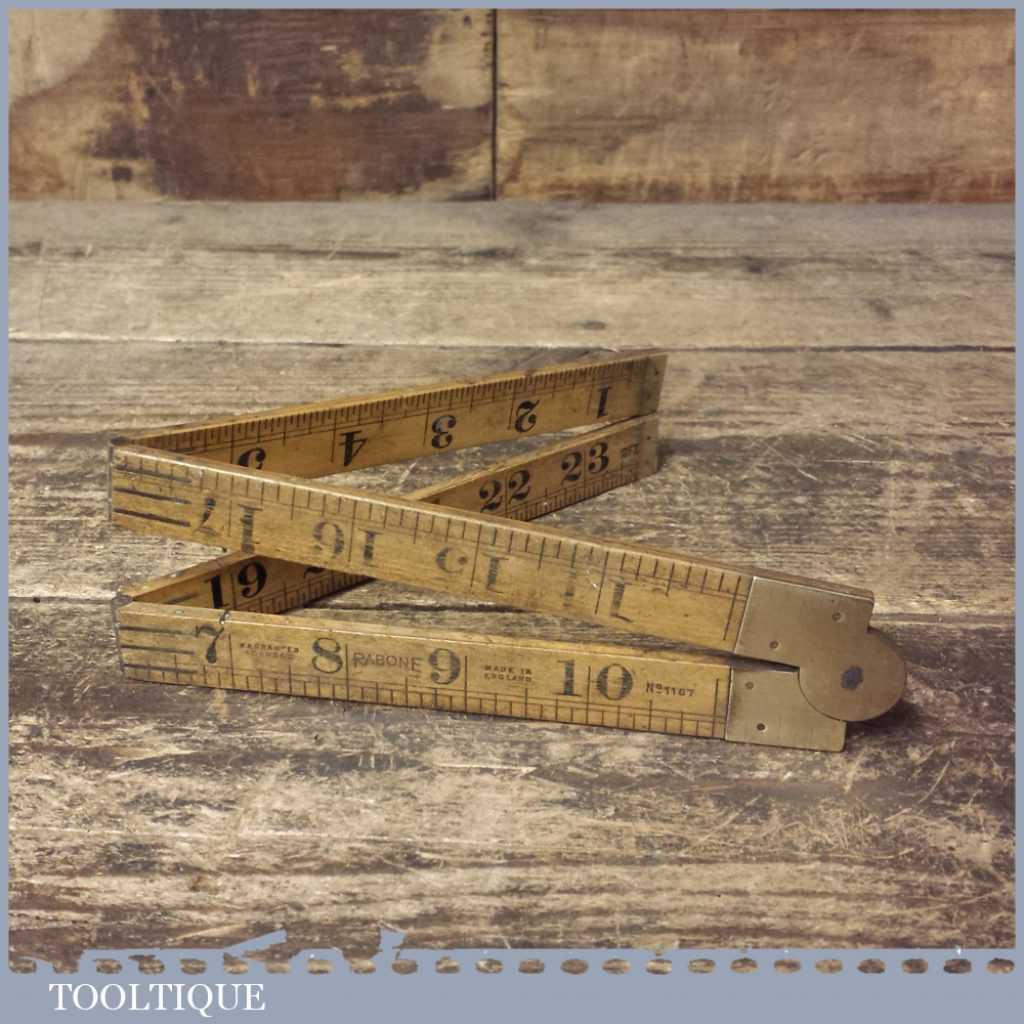 Vintage Rabone No: 1167 Boxwood Brass 24” Folding Ruler – Good ...