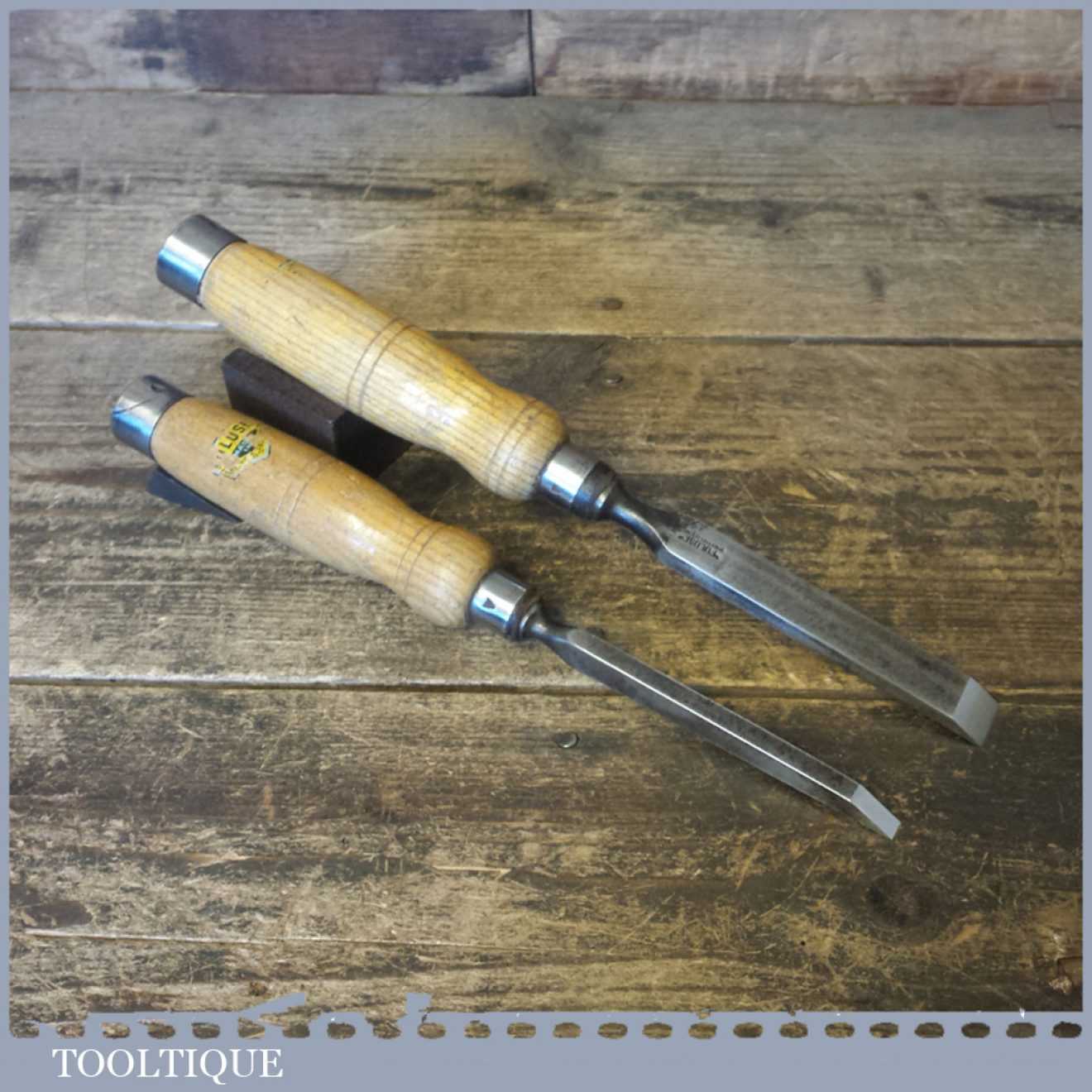 2 Vintage Cooper & Sons Fuluse 1/4” 11/16” Heavy Duty Firmer Chisels ...