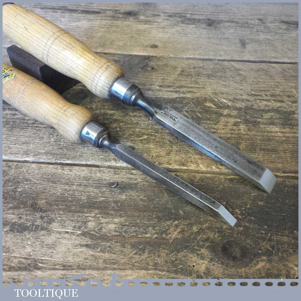 2 Vintage Cooper & Sons Fuluse 1/4” 11/16” Heavy Duty Firmer Chisels ...