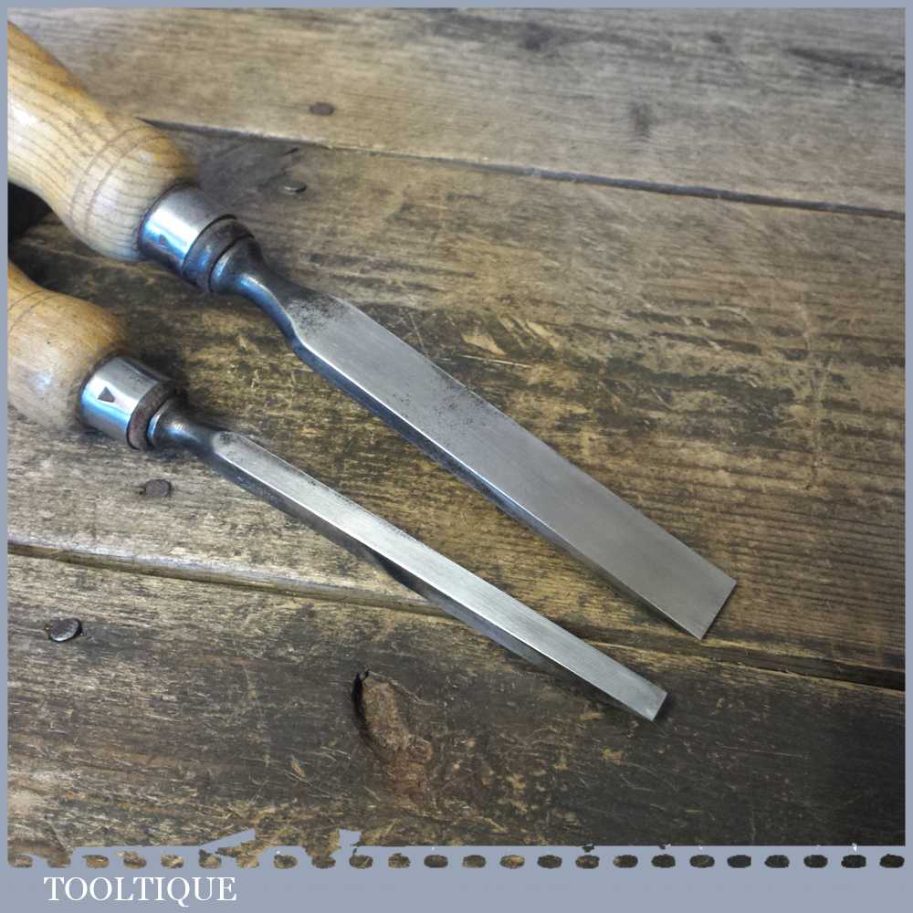 2 Vintage Cooper & Sons Fuluse 1/4” 11/16” Heavy Duty Firmer Chisels ...