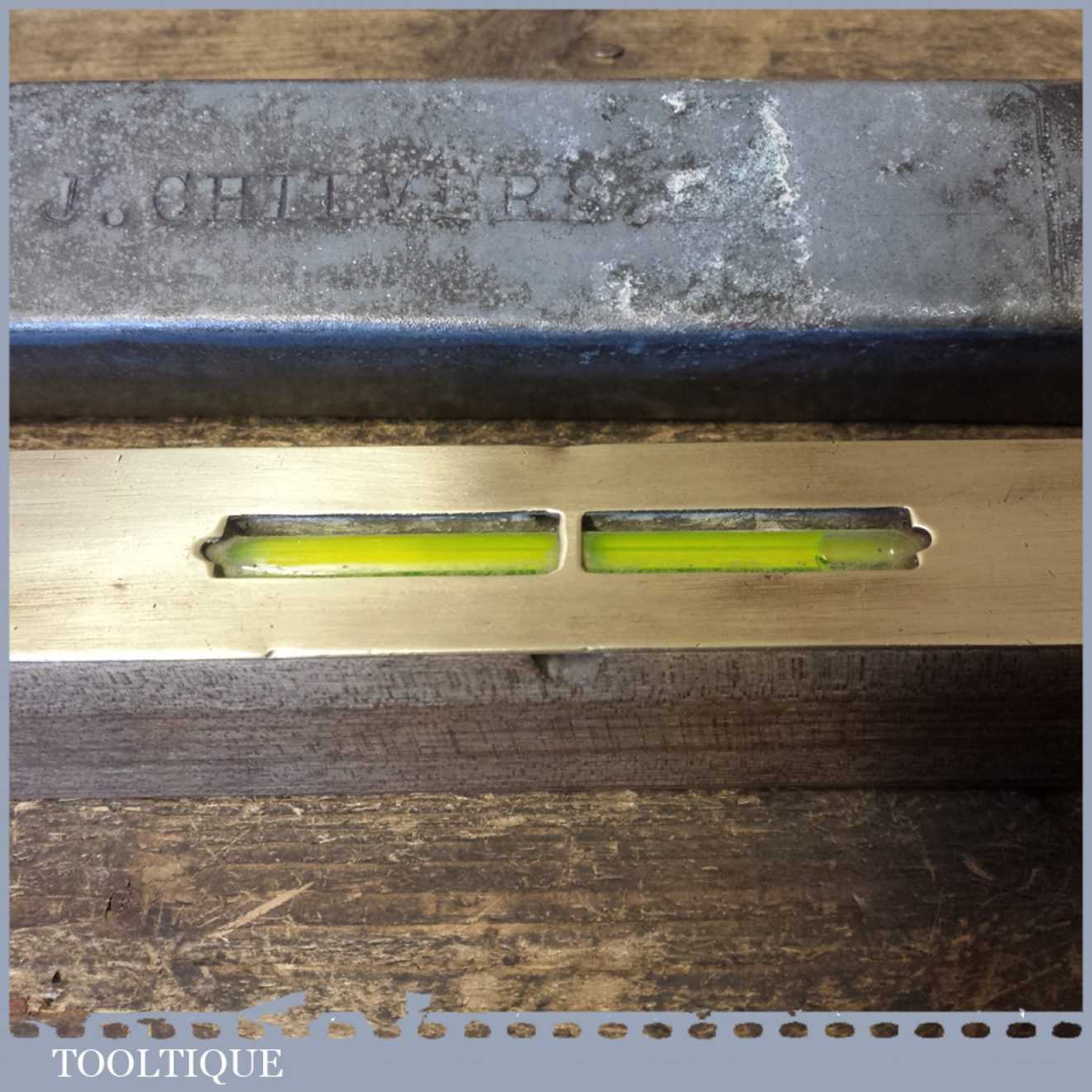 Vintage 12” Mahogany Brass Spirit Level In Metal Container – Good ...