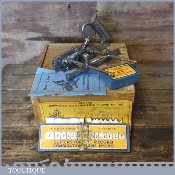 Vintage Record No: 050 Combination Plough Plane 16 Cutters – Fully ...