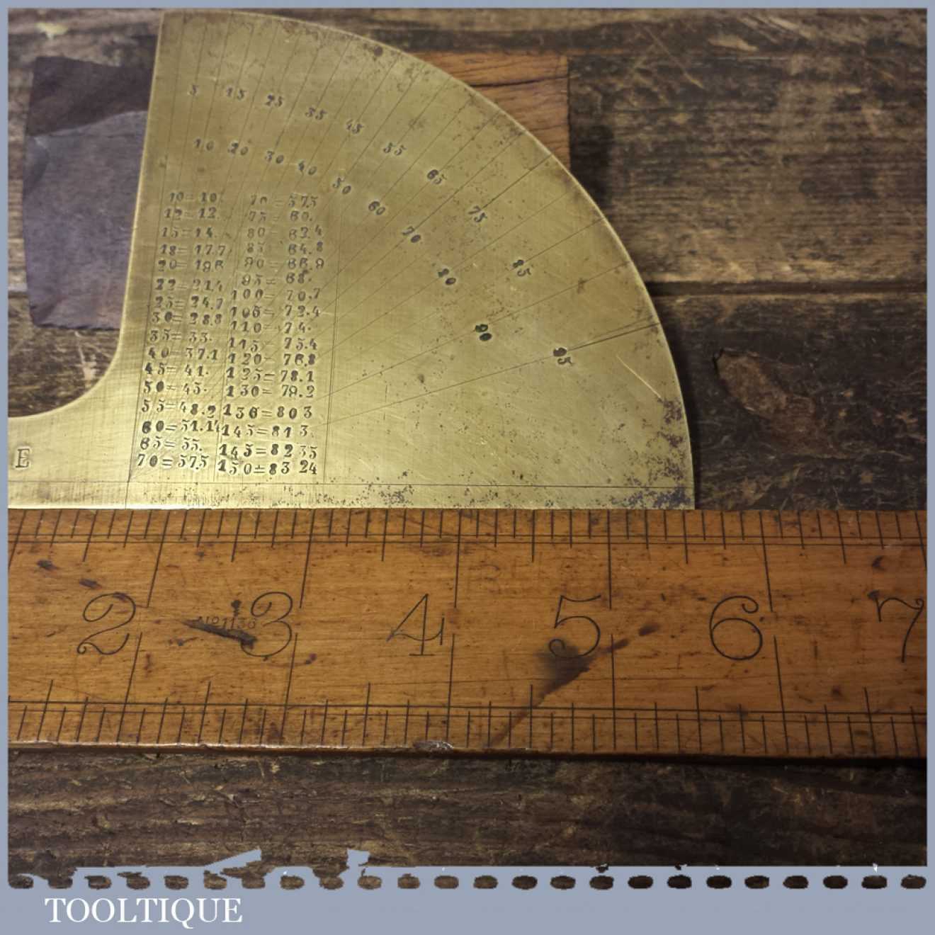 Rare Unusual Antique Brass Protractor Setting Out Tool – Good Condition ...