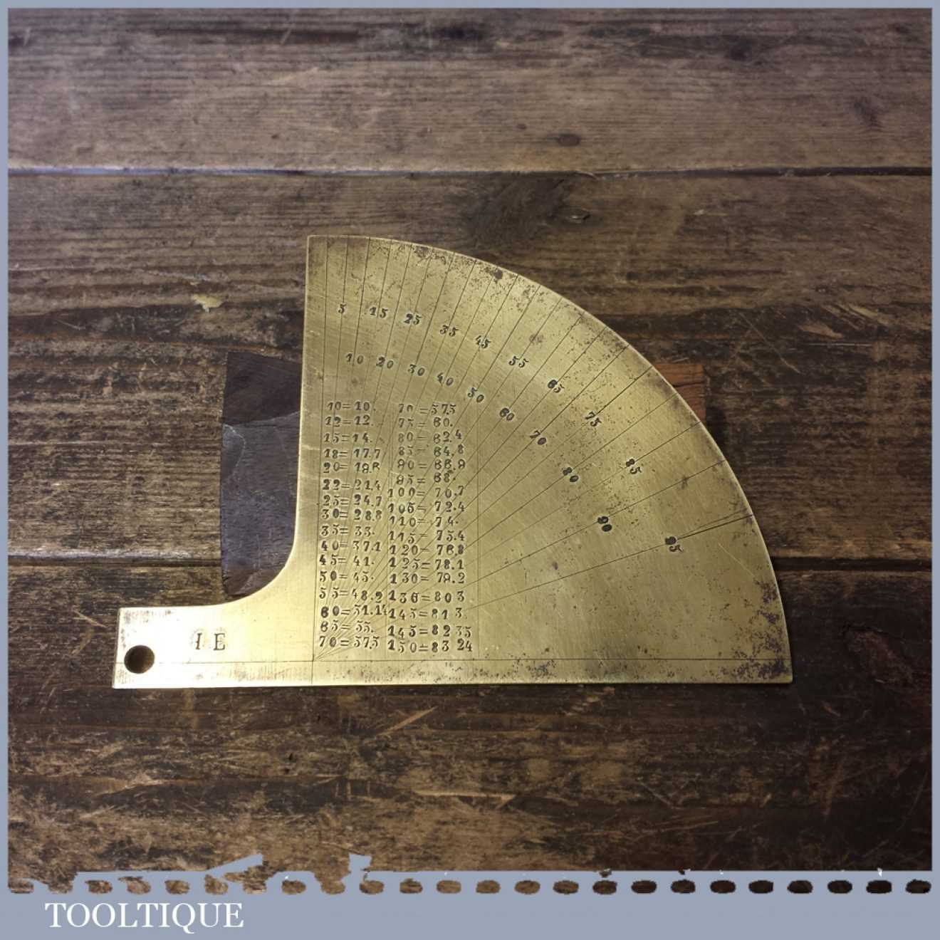 Rare Unusual Antique Brass Protractor Setting Out Tool – Good Condition ...