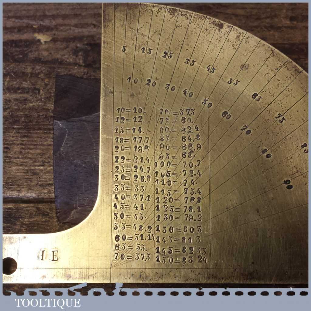 Rare Unusual Antique Brass Protractor Setting Out Tool – Good Condition ...