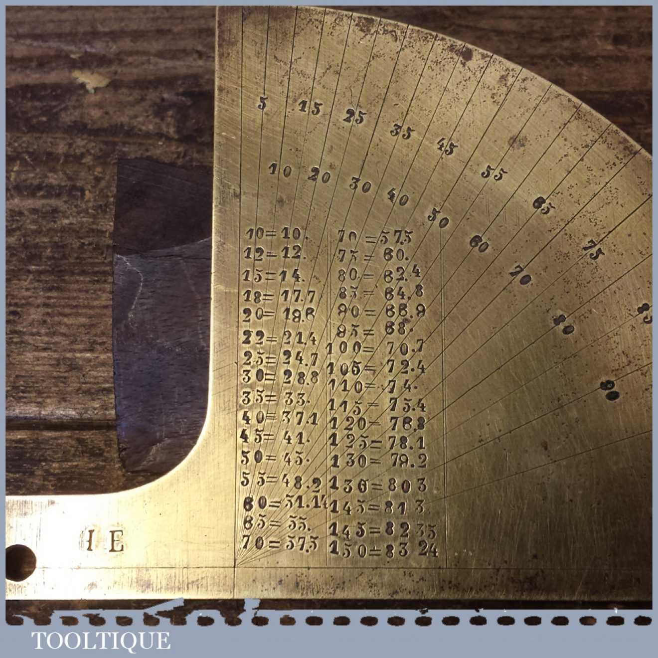 Rare Unusual Antique Brass Protractor Setting Out Tool – Good Condition ...