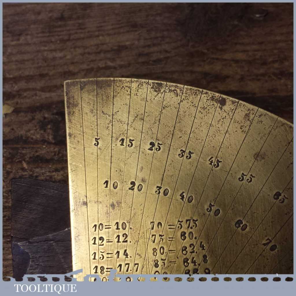 Rare Unusual Antique Brass Protractor Setting Out Tool – Good Condition ...