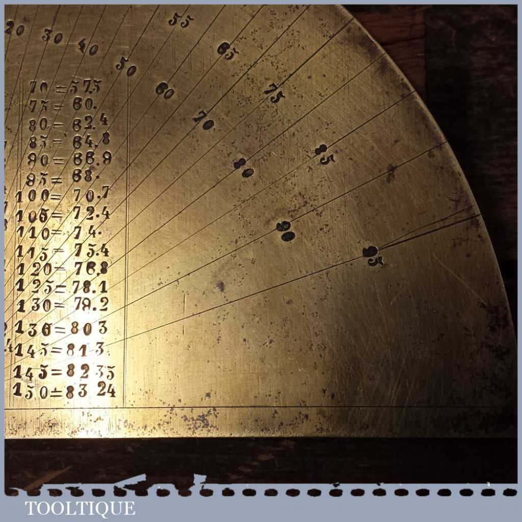 Rare Unusual Antique Brass Protractor Setting Out Tool – Good Condition ...