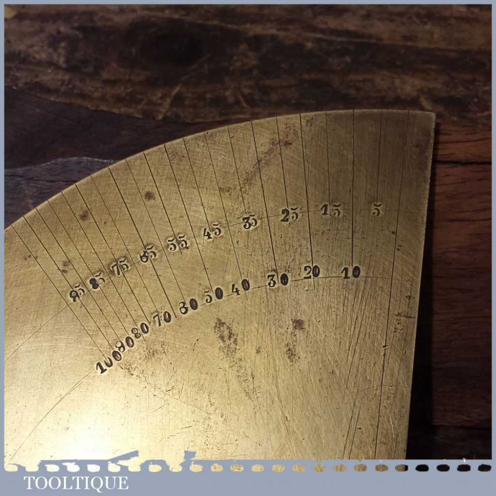 Rare Unusual Antique Brass Protractor Setting Out Tool – Good Condition ...