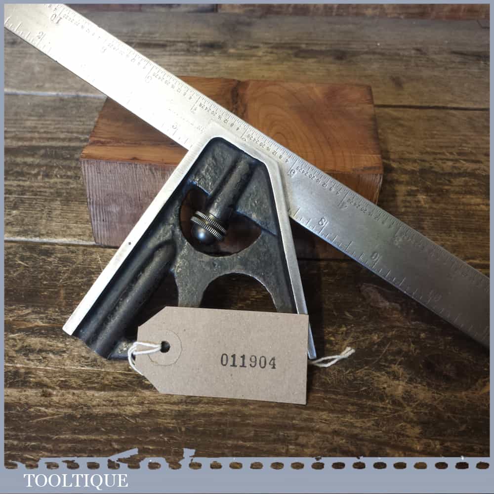 Vintage English Cast Steel Adjustable Combination Square – Fully ...