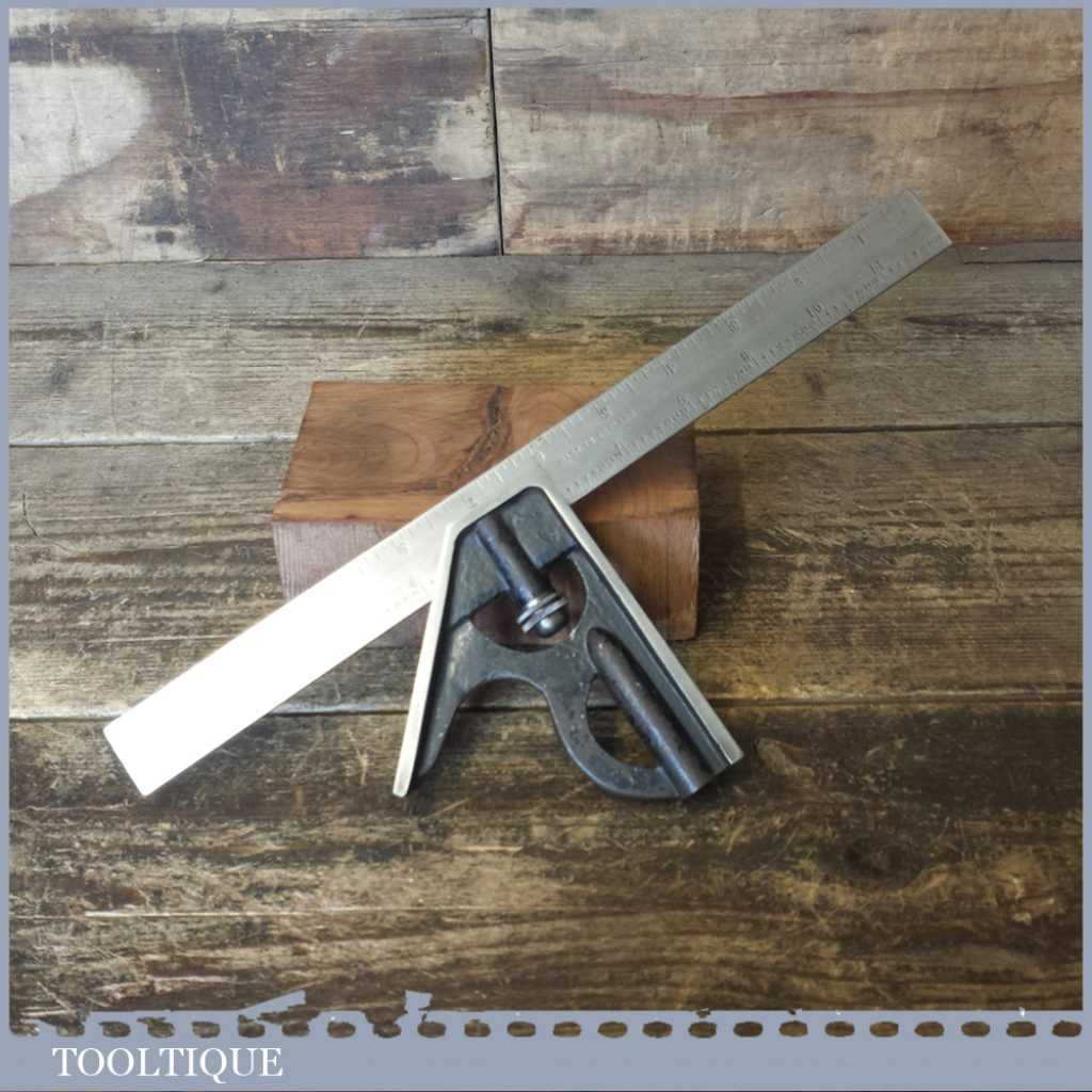 Vintage English Cast Steel Adjustable Combination Square – Fully ...