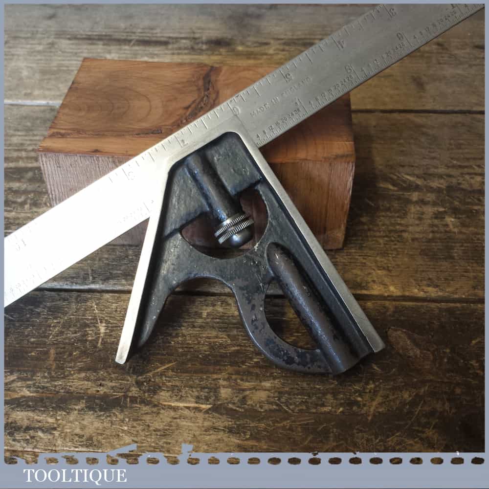 Vintage English Cast Steel Adjustable Combination Square – Fully ...