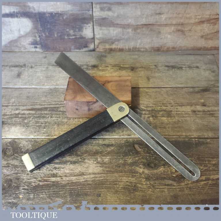 Vintage Large 15” Carpenters Ebony Brass Sliding Bevel – Good Condition ...
