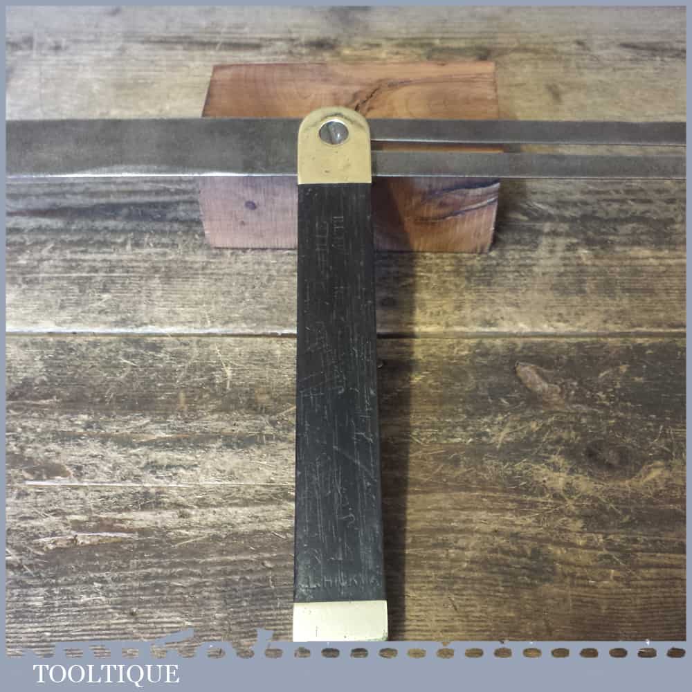 Vintage Large 15” Carpenters Ebony Brass Sliding Bevel – Good Condition ...