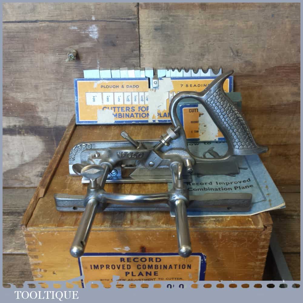 Vintage Boxed Record No: 050 Combination Plough Plane 18 Cutters ...