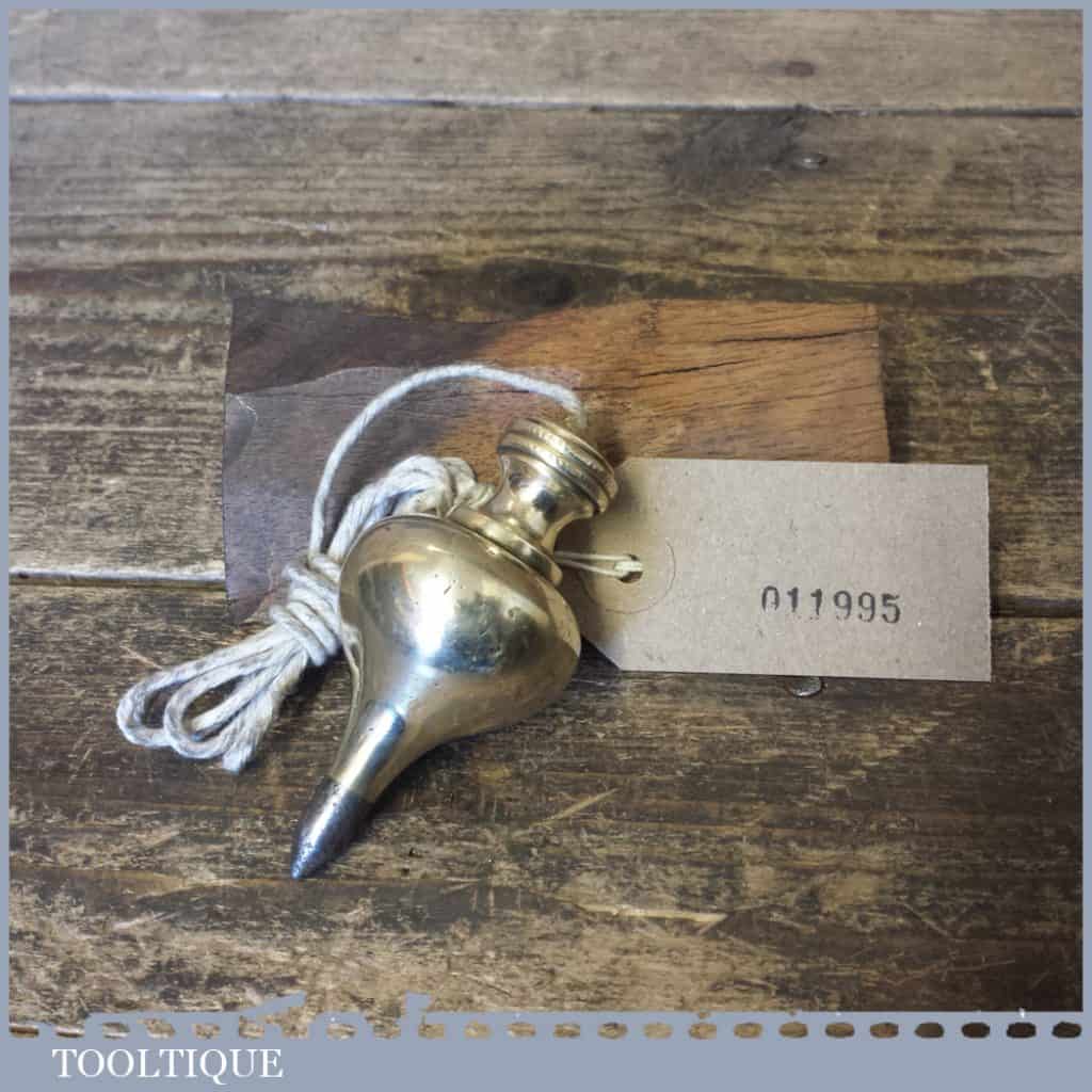Vintage 3” Steel Tipped Solid Brass Plumb Bob – Good Condition | Tooltique