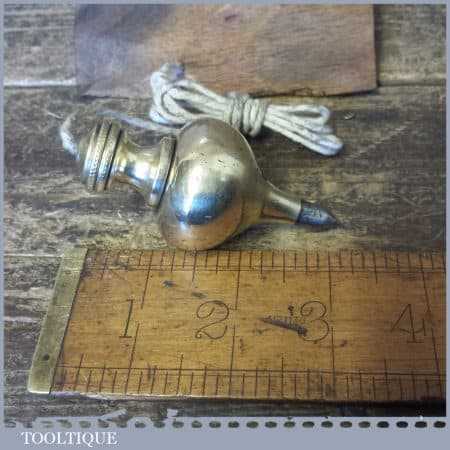 Vintage 3” Steel Tipped Solid Brass Plumb Bob – Good Condition | Tooltique